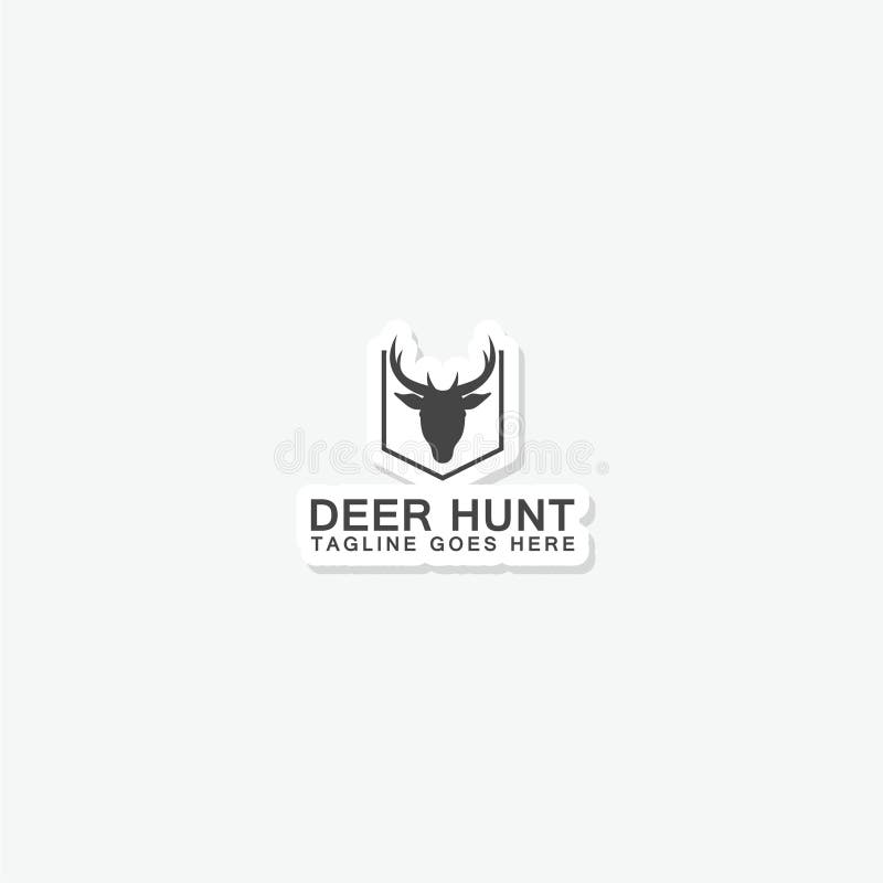 Deer Hunt Logo Template Sticker Icon Stock Vector - Illustration of ...