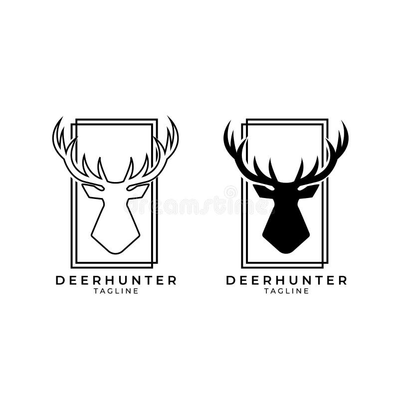 Deer Hunt Logo Vector Illustration Design, Hunter Icon , Deer Head ...