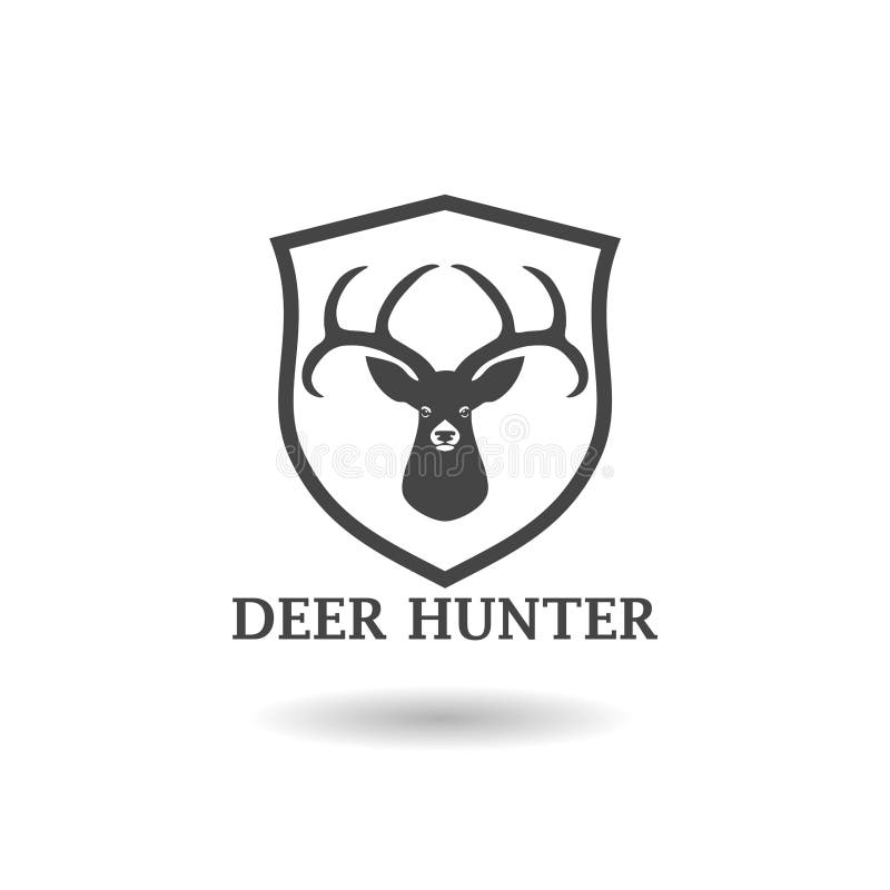 Deer Hunter Icon with Shadow Stock Vector - Illustration of flat ...