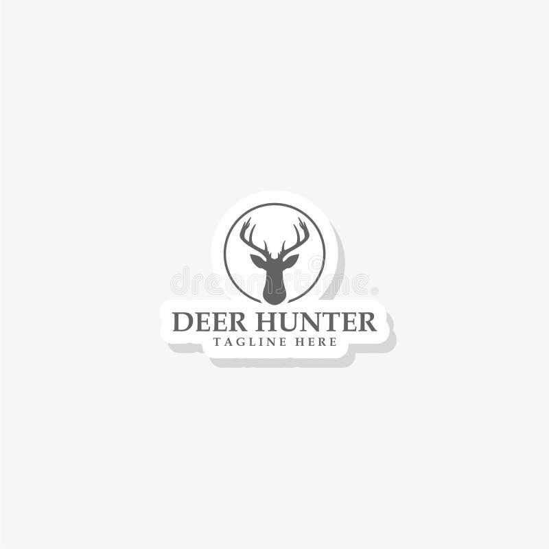 Deer Hunter Logo Template Sticker Icon Stock Vector - Illustration of ...
