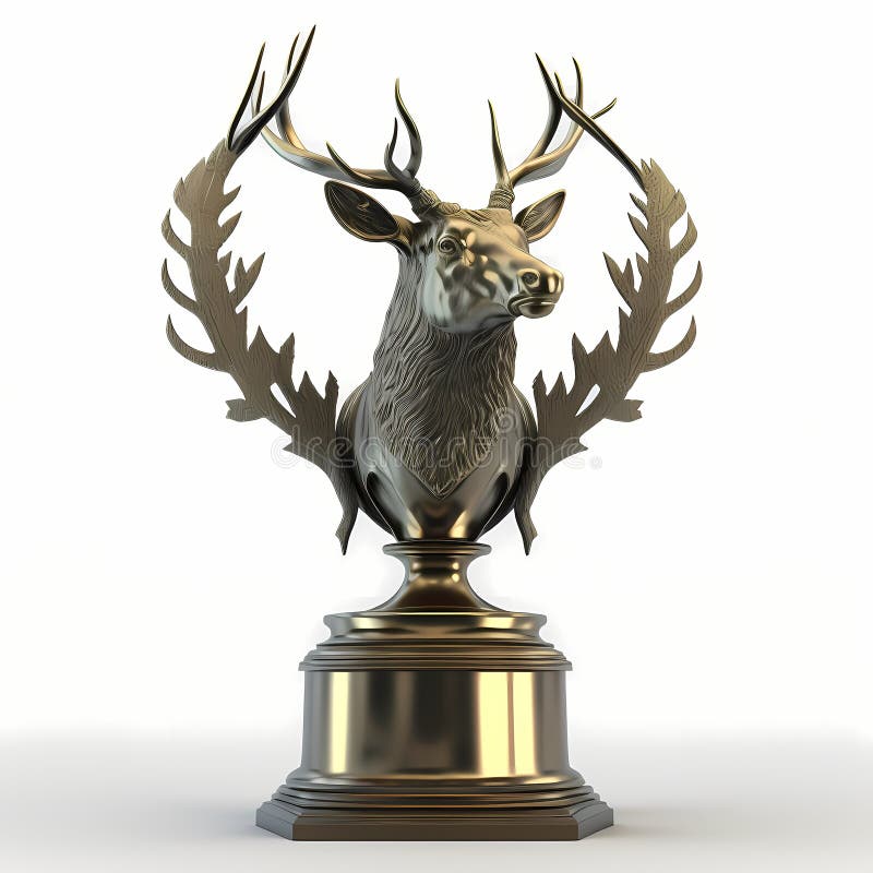 Deer Head Hunter Trophy. Generative AI Stock Illustration ...