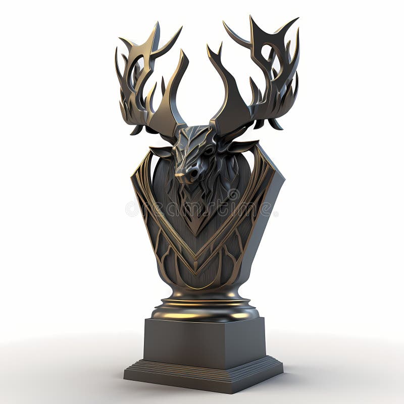 Deer Head Hunter Trophy. Generative AI Stock Illustration ...