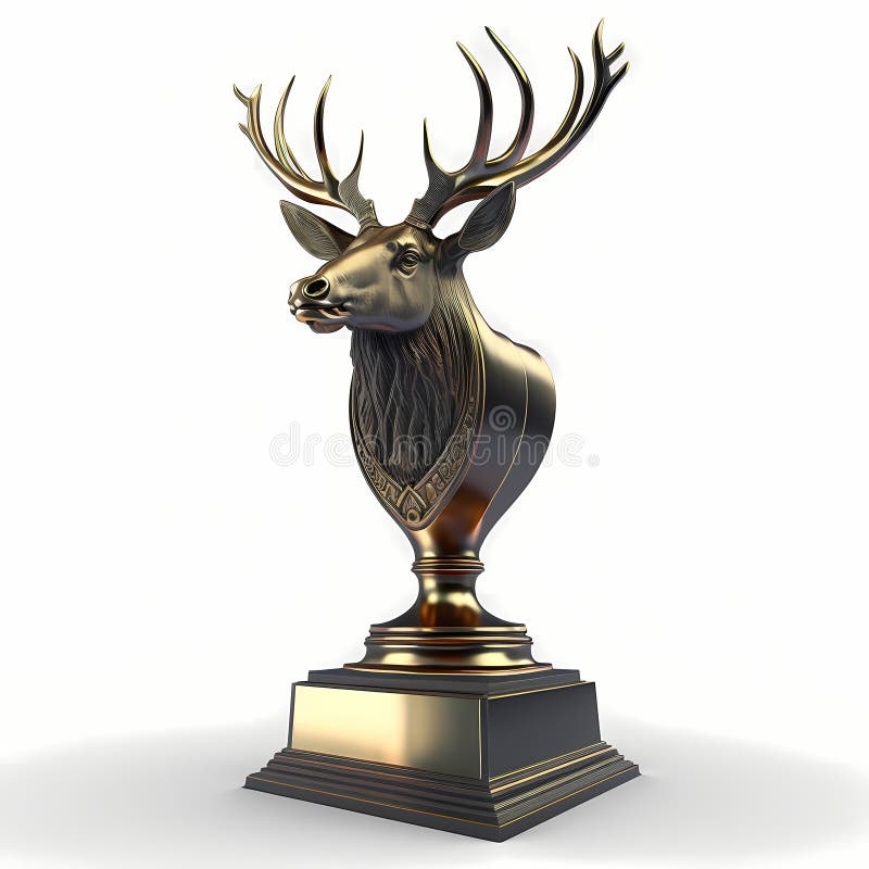 Deer Head Hunter Trophy. Generative AI Stock Illustration ...