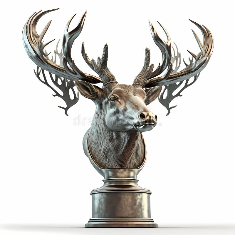 Deer Head Hunter Trophy. Generative AI Stock Illustration ...