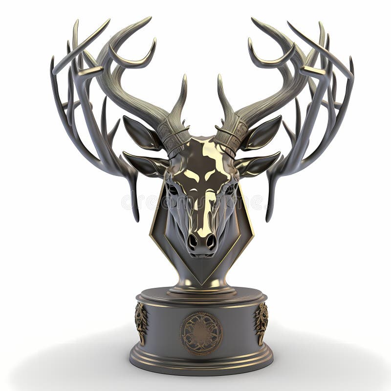 Deer Head Hunter Trophy. Generative AI Stock Illustration ...