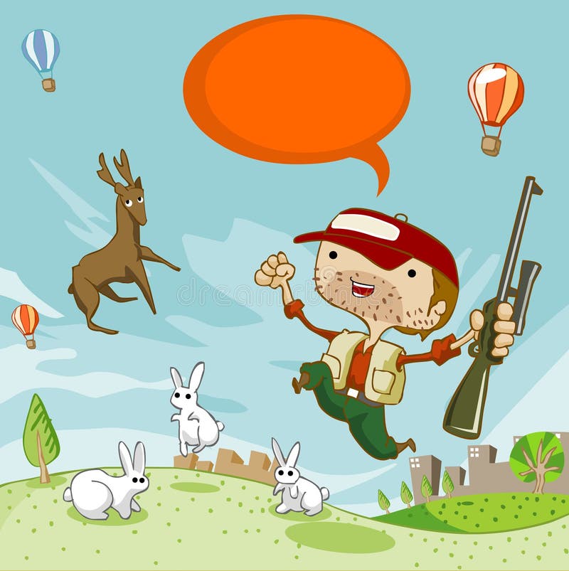 Deer Hunting Illustration stock vector. Illustration of bullet - 14801669