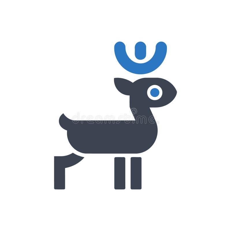 Deer Icon stock vector. Illustration of horns, antlers - 374474525