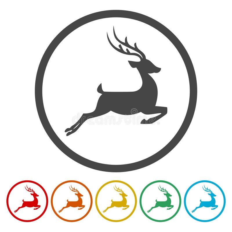 Deer Icons Set - Vector Illustration Stock Vector - Illustration of ...