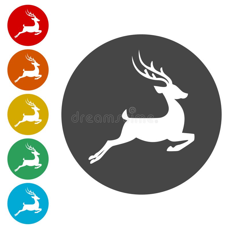 Deer Icons Set - Vector Illustration Stock Vector - Illustration of ...