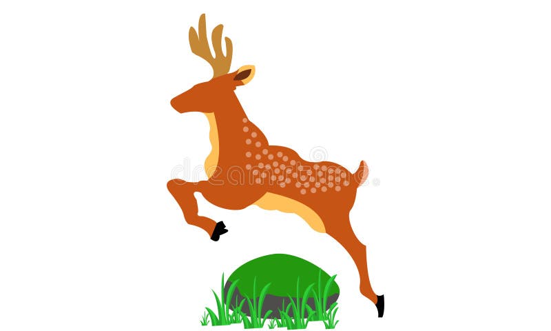 Illustration Vector Graphic of Jumping Deer on Isolated White ...