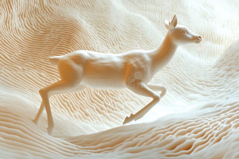 A Deer Leaping through a Forest, Leaving Behind Ripples of Distorted ...