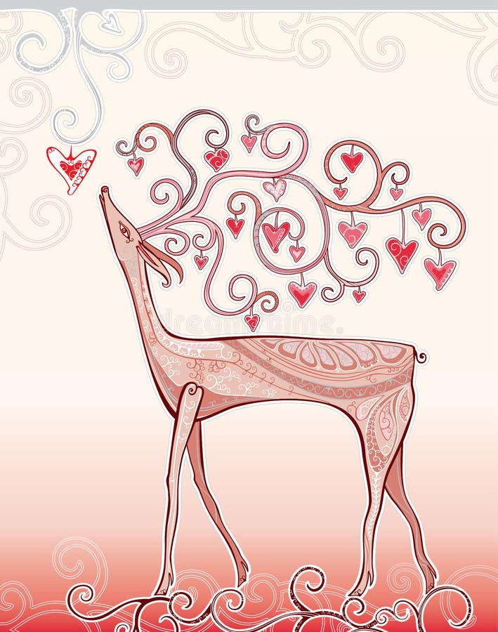 Deer love stock vector. Illustration of curl, ornament - 23062817