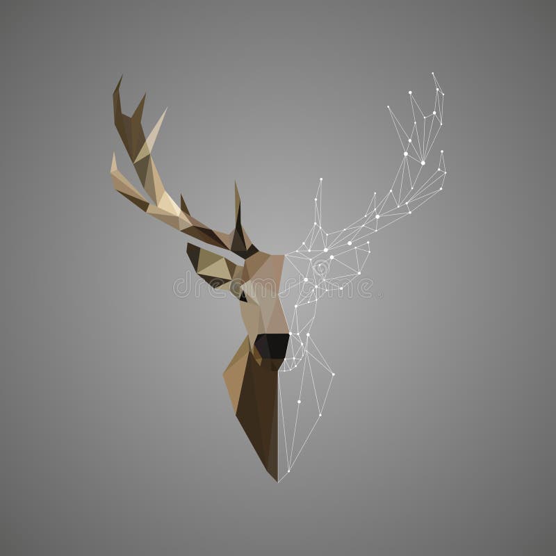 Deer Low Poly Portrait Animal Abstract Polygonal Illustration Stock ...