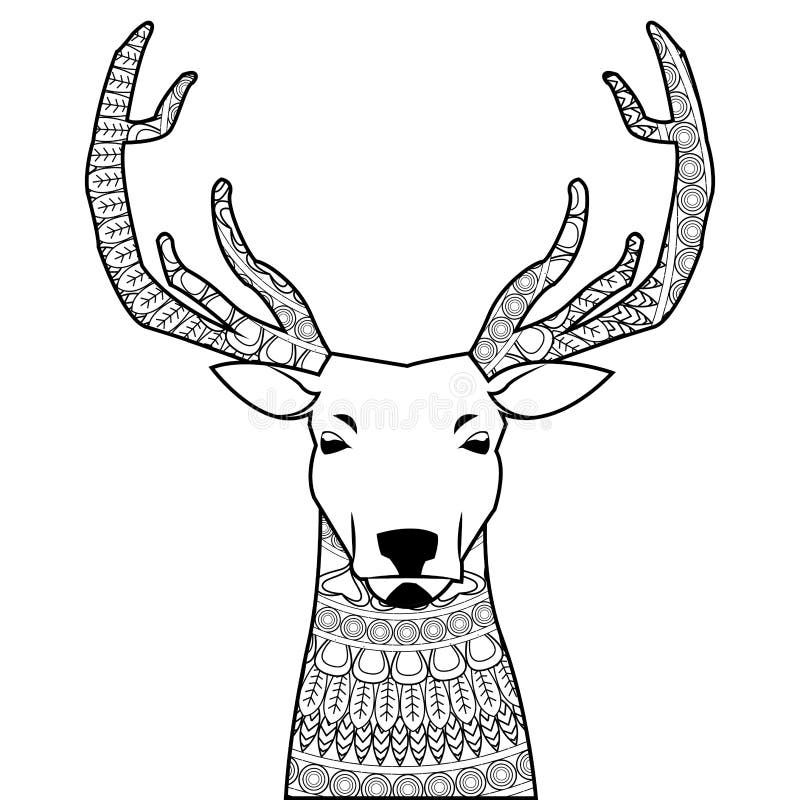 Deer mandala icon stock illustration. Illustration of christmas - 73751133