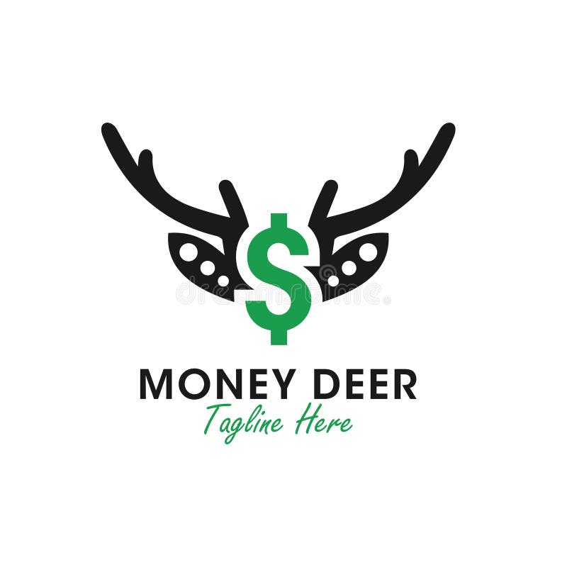 Deer Money Vector Illustration Logo Design Stock Vector - Illustration ...