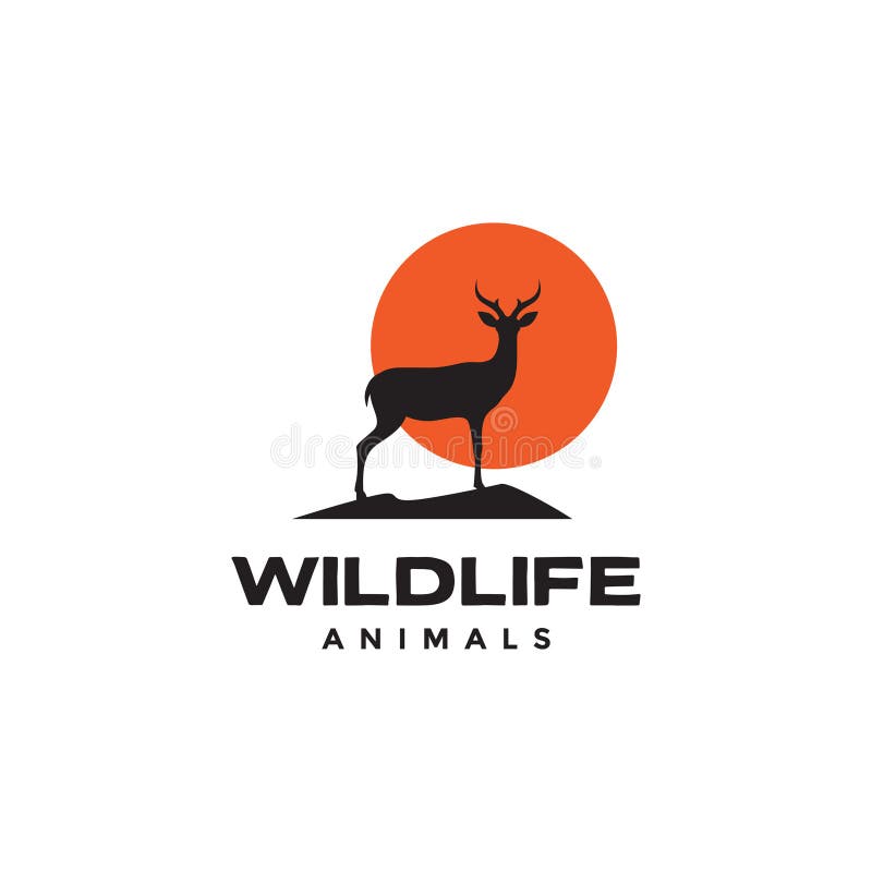 Deer Paradise Animal Wildlife Logo Design Flat Vector Stock Vector ...
