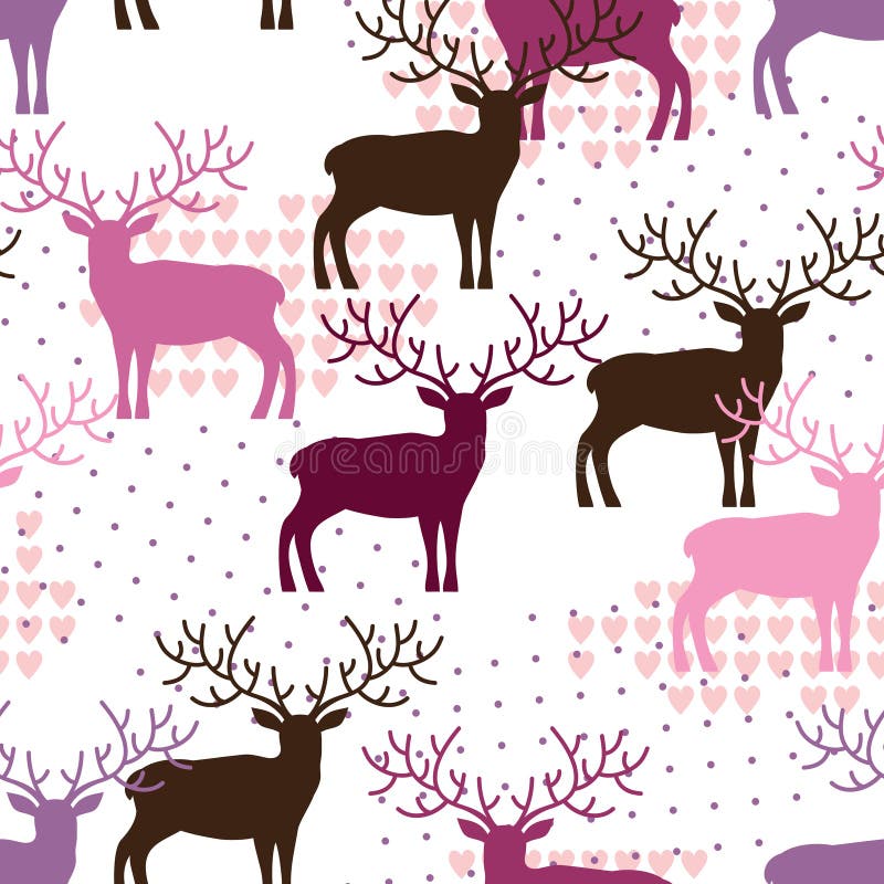Deer pattern stock vector. Illustration of print, heart - 27284717