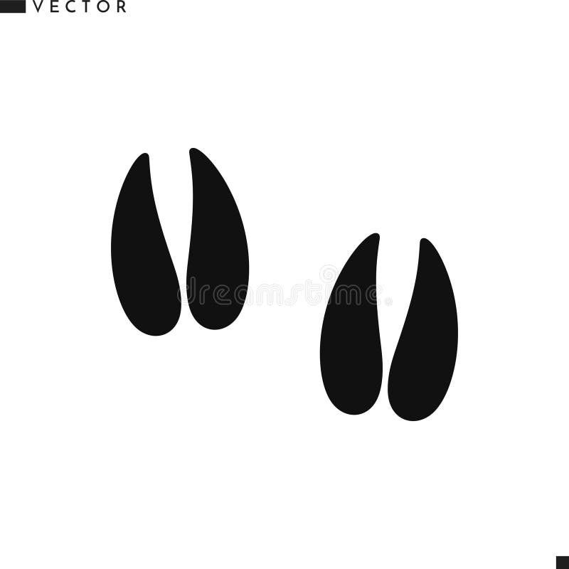 Deer Paw Print Vector. Animal Paw Print Silhouette Stock Illustration ...