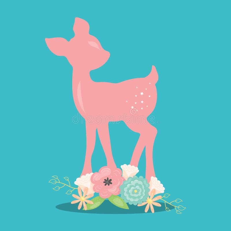 Deer pink 05 stock vector. Illustration of vectors, vector - 197983589