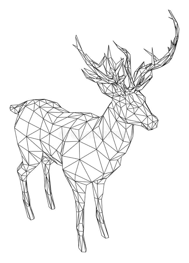 Deer Polygonal Lines Illustration Stock Illustration - Illustration of ...