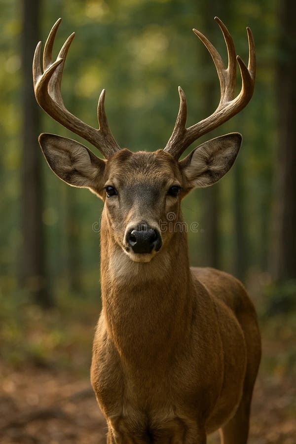 The Deer is Positioned Centrally in the Frame, Facing Directly Towards ...