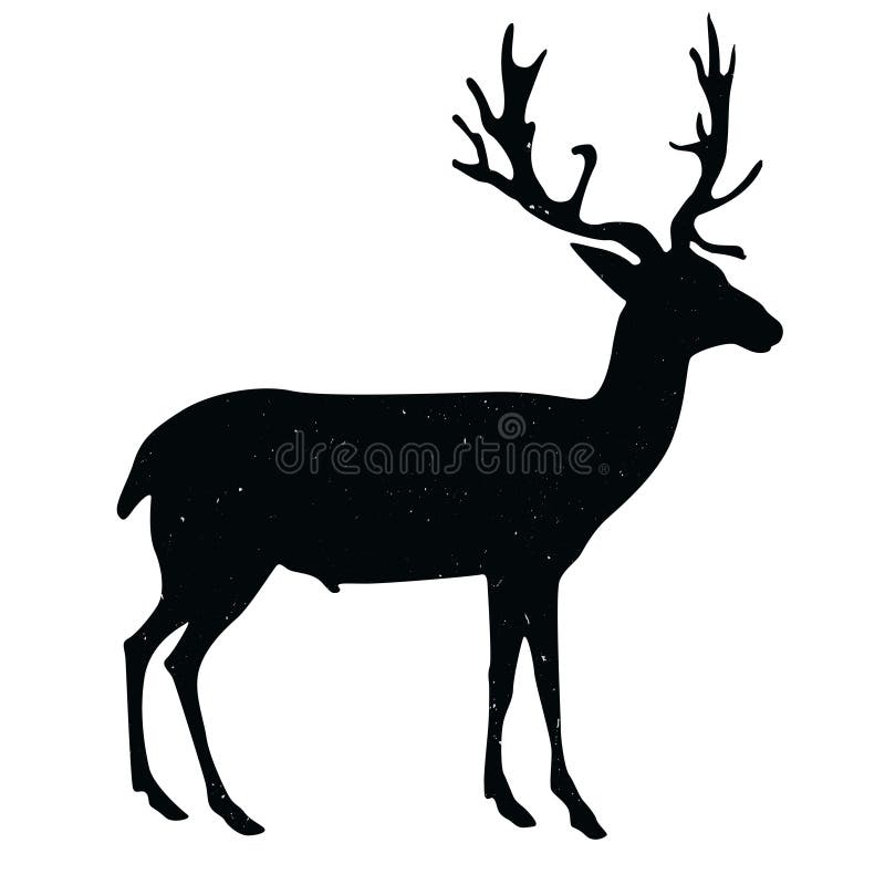 Deer Shadow Animal Icon Silhouettes Isolated on Dark Black Graphical in ...