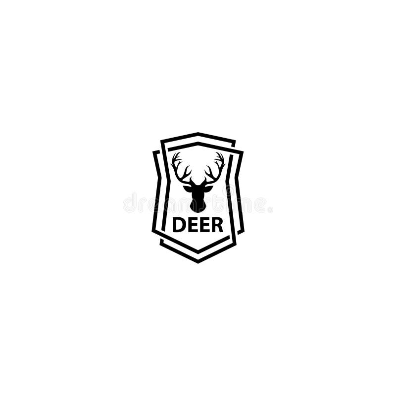 Deer Shield Icon with Shadow Stock Vector - Illustration of symbol ...