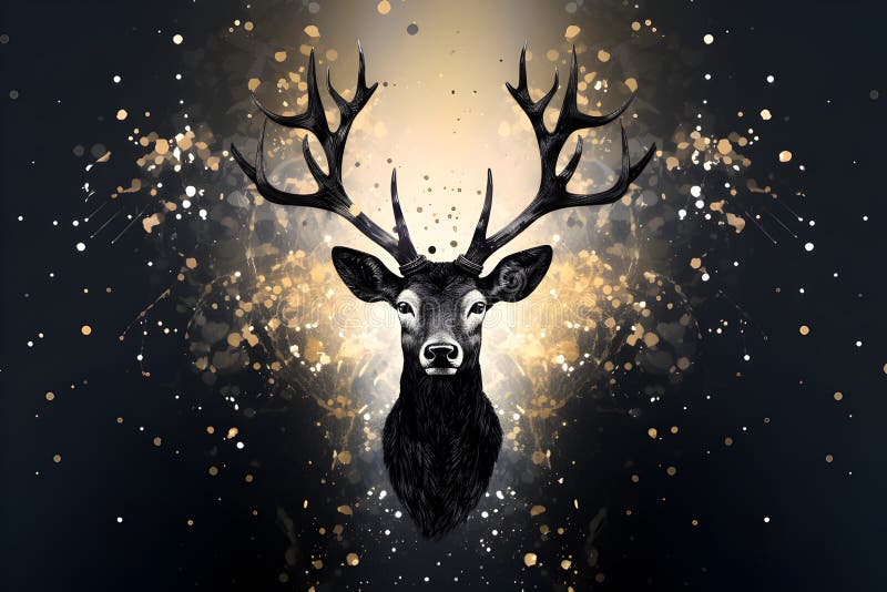 Deer Silhouette Vector,dot Art Texture.GenerativeAI. Stock Illustration ...