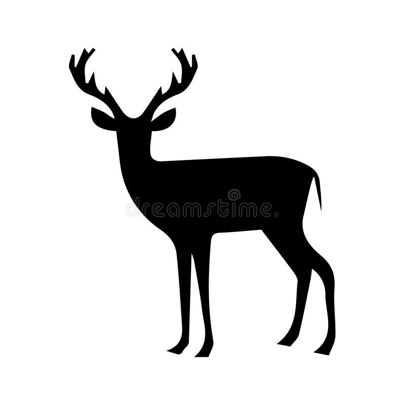 Deer Silhouette Vector Icon File. Stock Vector - Illustration of ...