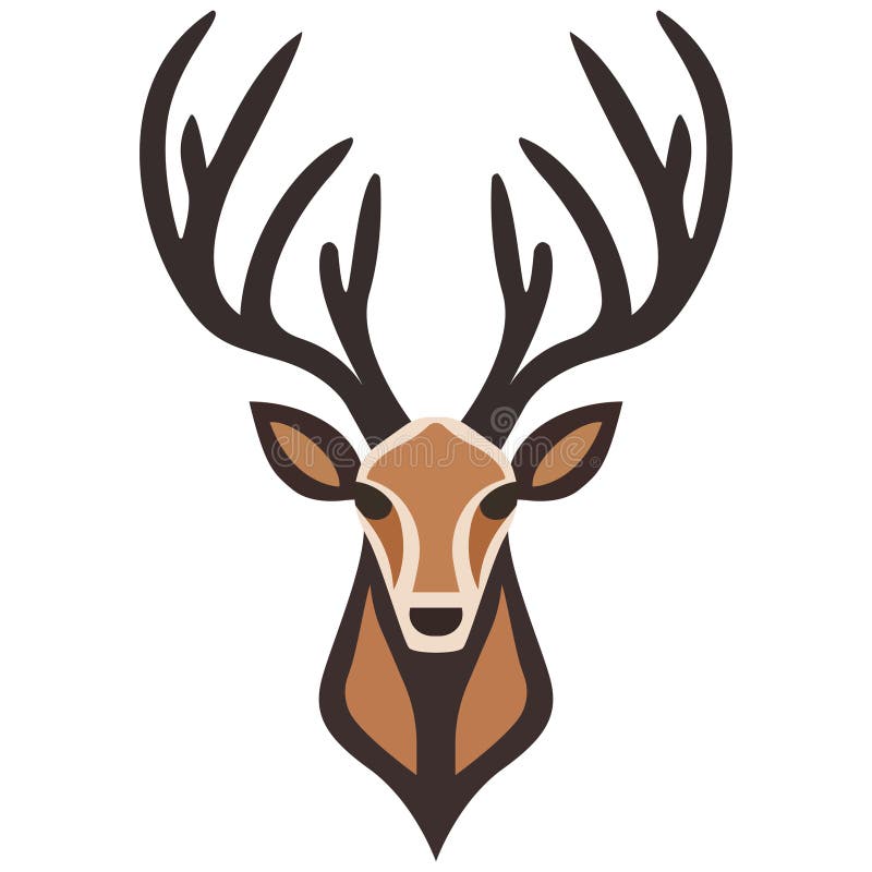 Deer Simple Flat Logo Design, Template, Vector Illustration Stock ...