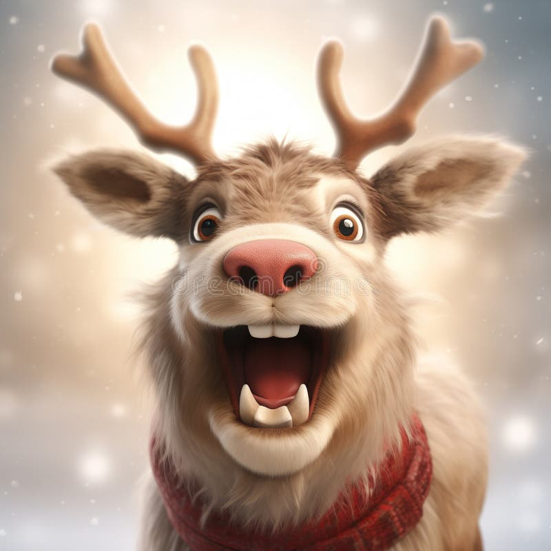 Deer Smiling Bright Light Background Stock Illustration - Illustration ...