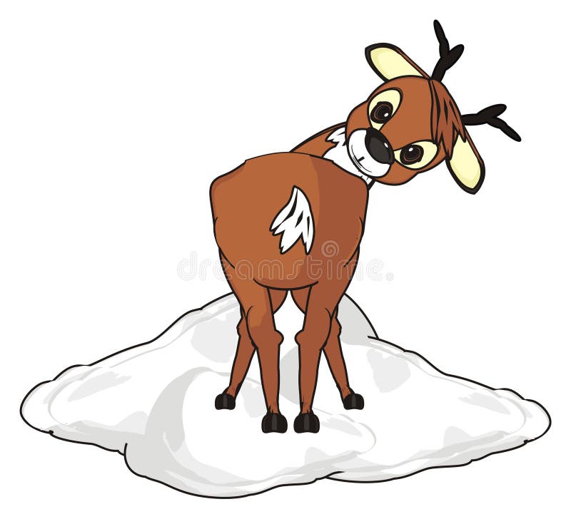 Deer and snow stock illustration. Illustration of cartoon - 96333028