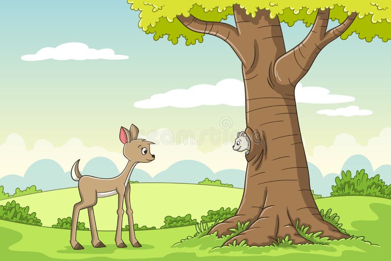 Deer and Squirrel stock vector. Illustration of squirrel - 168768652