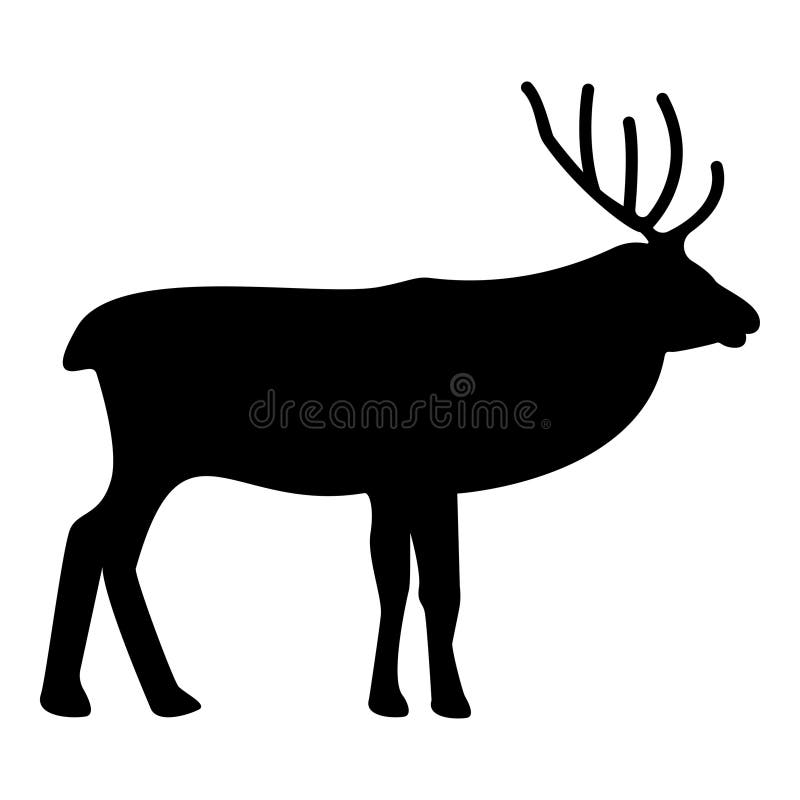 Deer Stag Icon Black Color Vector Illustration Image Flat Style Stock ...