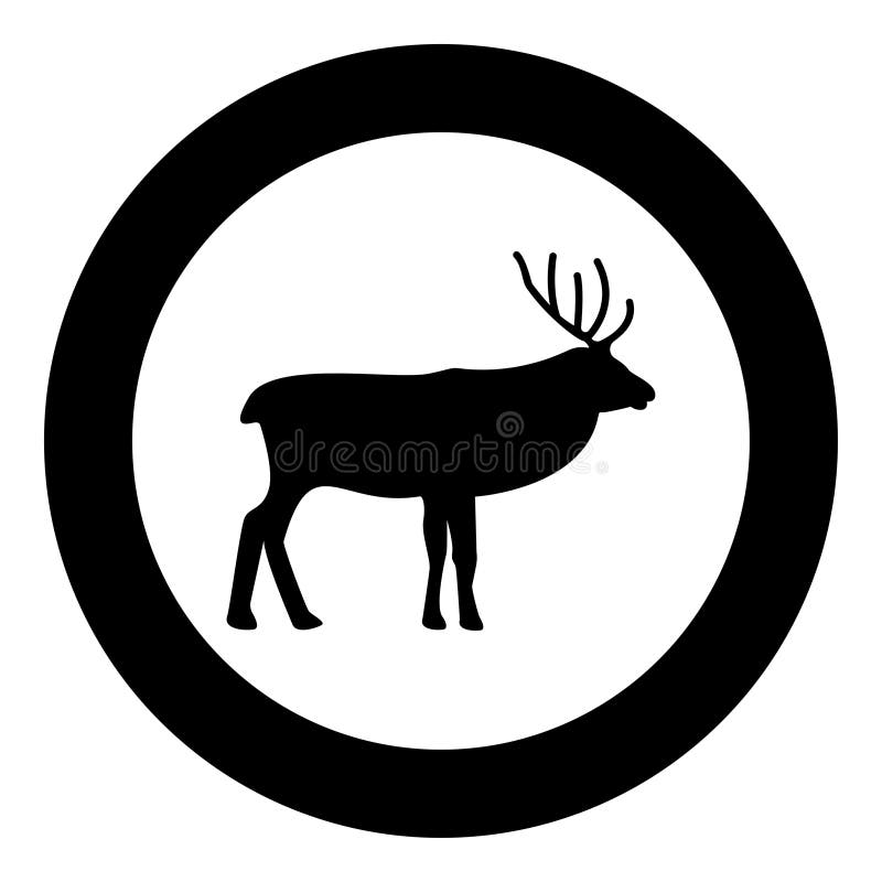 Deer Stag Icon in Circle Round Black Color Vector Illustration Image ...