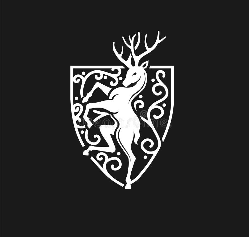 Heraldic Stag stock vector. Illustration of insignia - 10627172