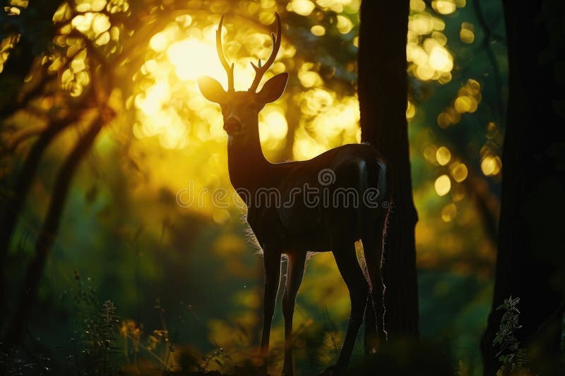 A Deer Standing in a Peaceful Forest. Suitable for Nature and Wildlife ...