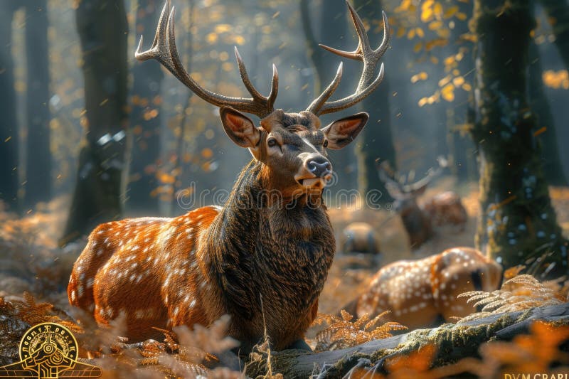 A Deer Stands among Trees in a Forest Stock Image - Image of outdoors ...