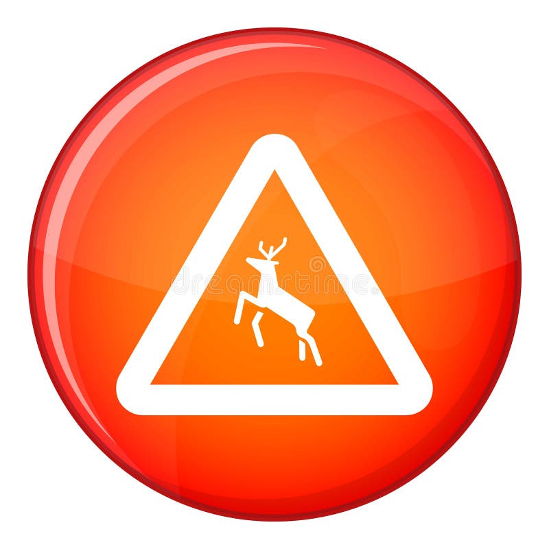 Deer Traffic Warning Sign Icon White Stock Illustrations – 151 Deer ...