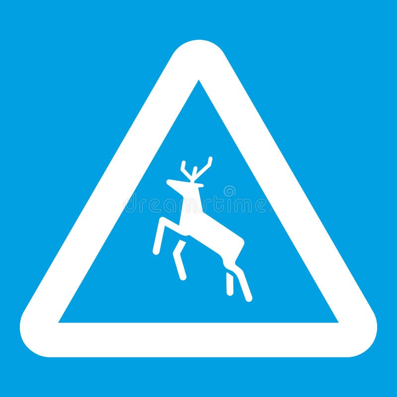 Deer Traffic Warning Sign Icon White Stock Illustrations – 151 Deer ...
