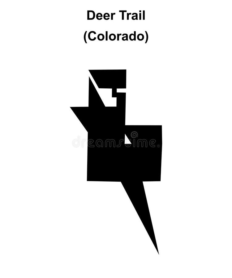 Deer Trail outline map stock vector. Illustration of outline - 387015173
