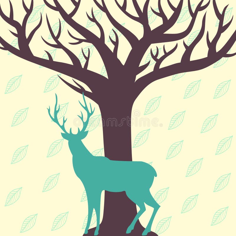 Deer 2 stock vector. Illustration of outline, crow, objects - 34522646