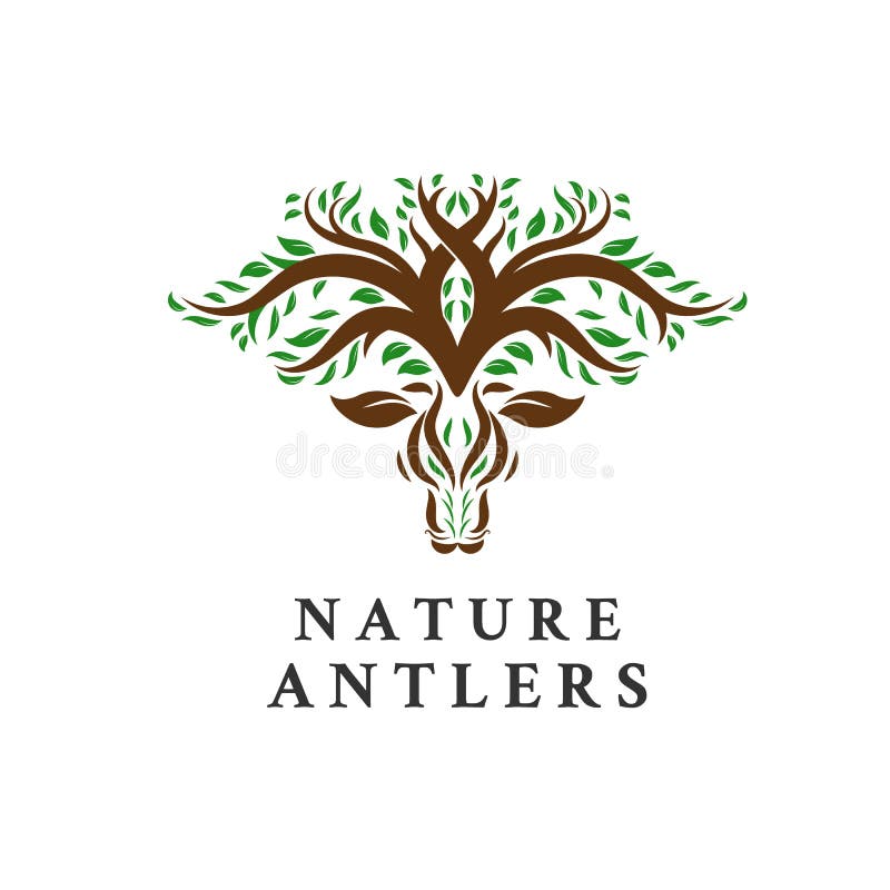 Deer Tree Leaves Forest Logo Vector Icon Stock Vector - Illustration of ...