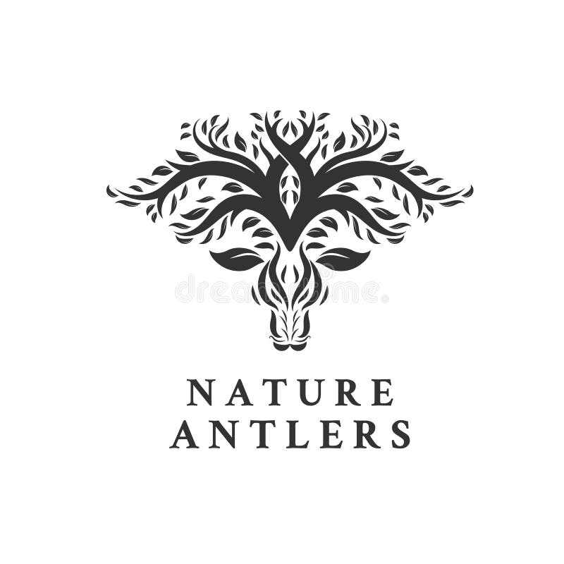 Deer Tree Leaves Forest Logo Vector Icon Stock Vector - Illustration of ...