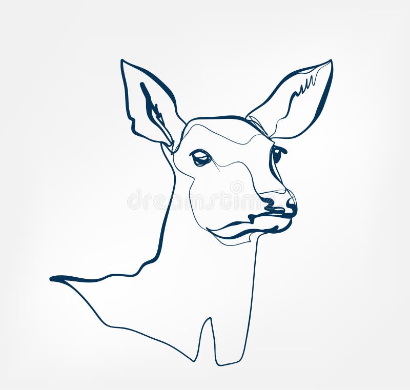 Deer Head One Line Stock Illustrations – 245 Deer Head One Line Stock ...