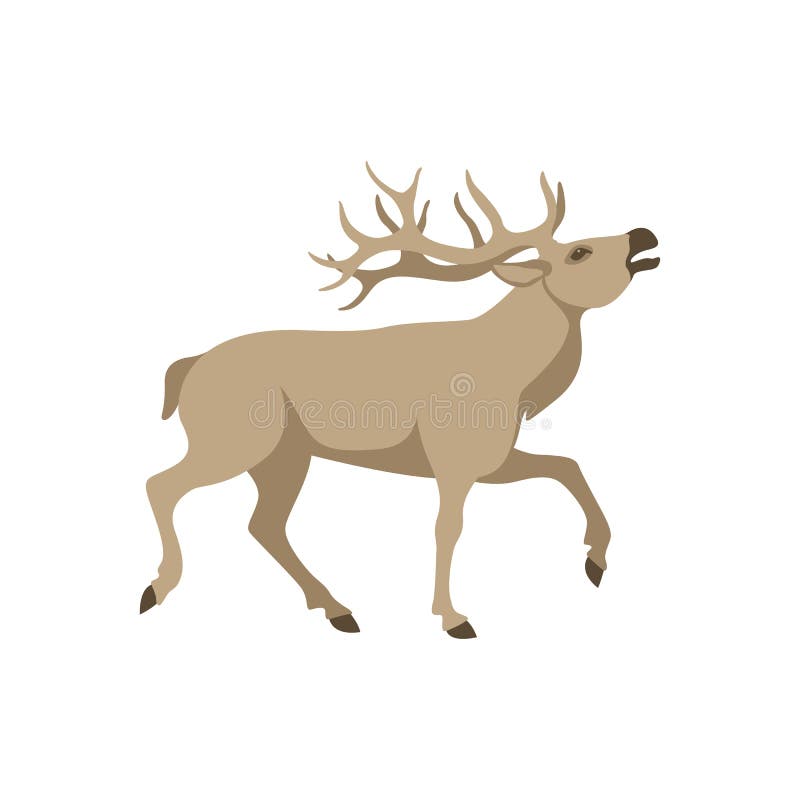 Deer Vector Illustration Flat Style Profile Side Stock Vector ...