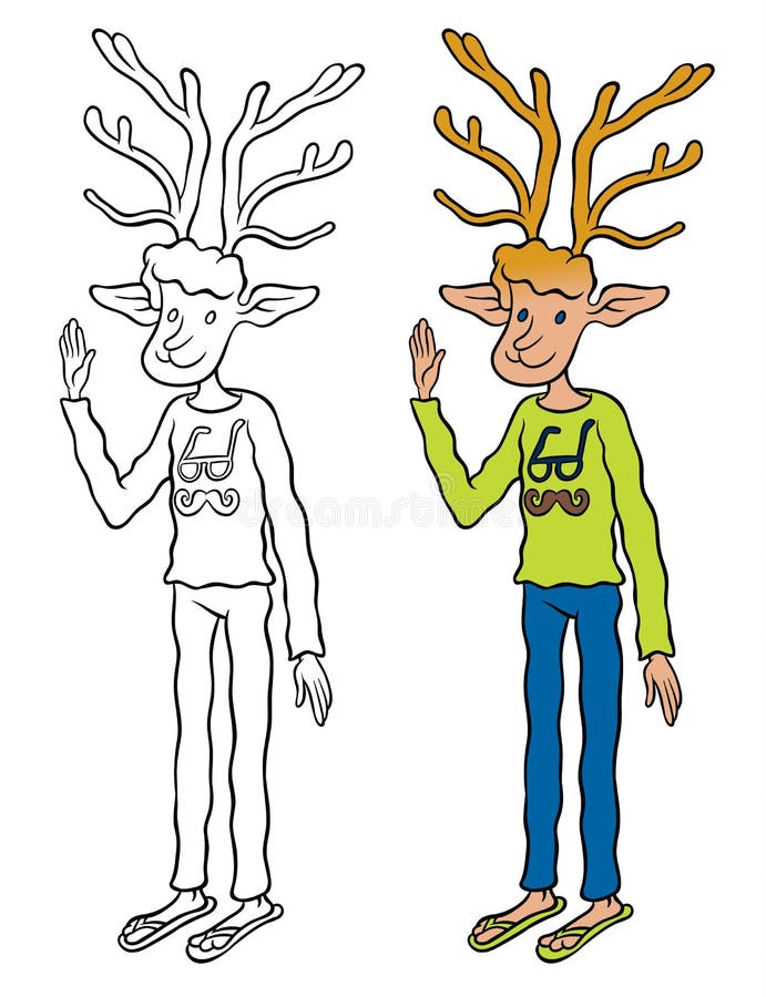 Deer waving affably stock vector. Illustration of obligingly - 96531530