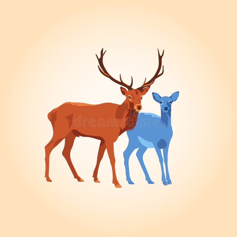 Male Red Deer Head stock vector. Illustration of contrast - 46623739