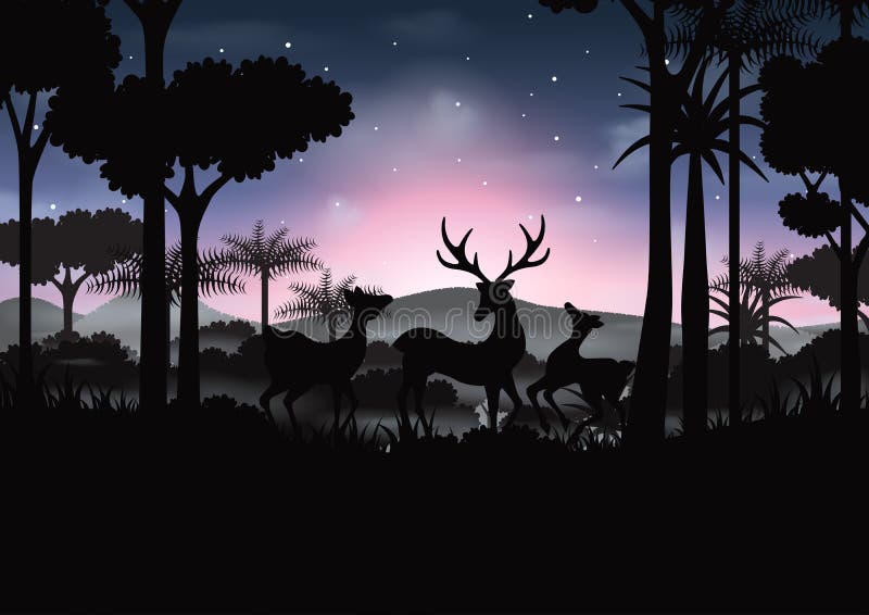 Green Silhouette Nature Landscape With Rural Scenery Abstract Ba Stock