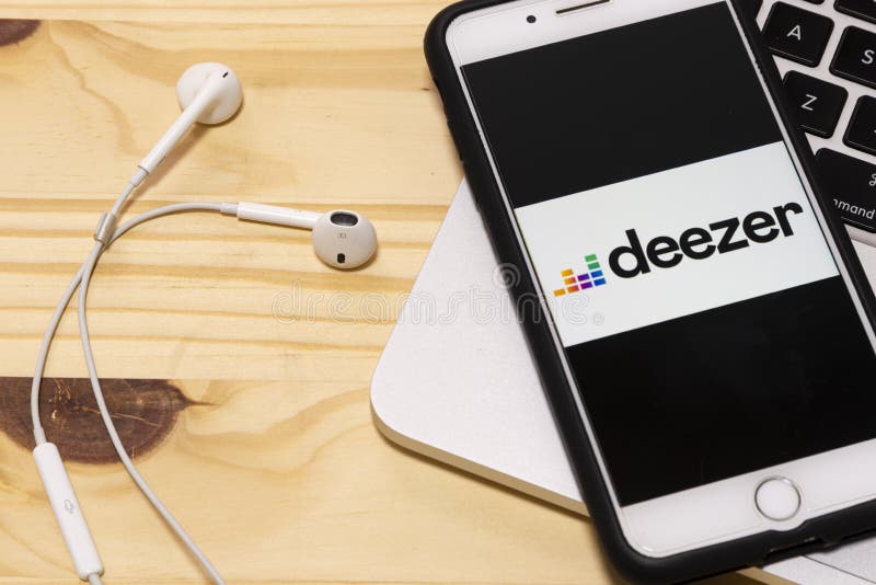 Deezer Logo on the Mobile Phone Screen. it is an Audio Streaming ...